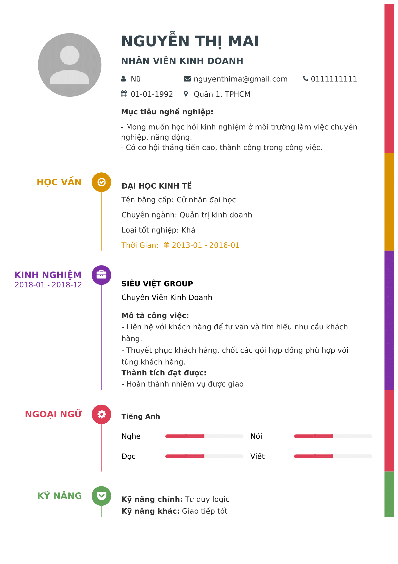 Mẫu CV Xin Việc Làm Online Đẹp Chuẩn - Download Ngay